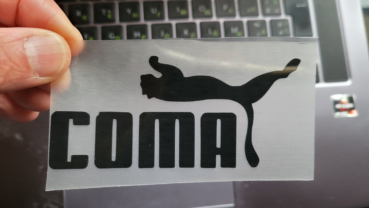 Puma Coma humor Iron-on T-shirt Sticker (heat transfer) – Customisation ...