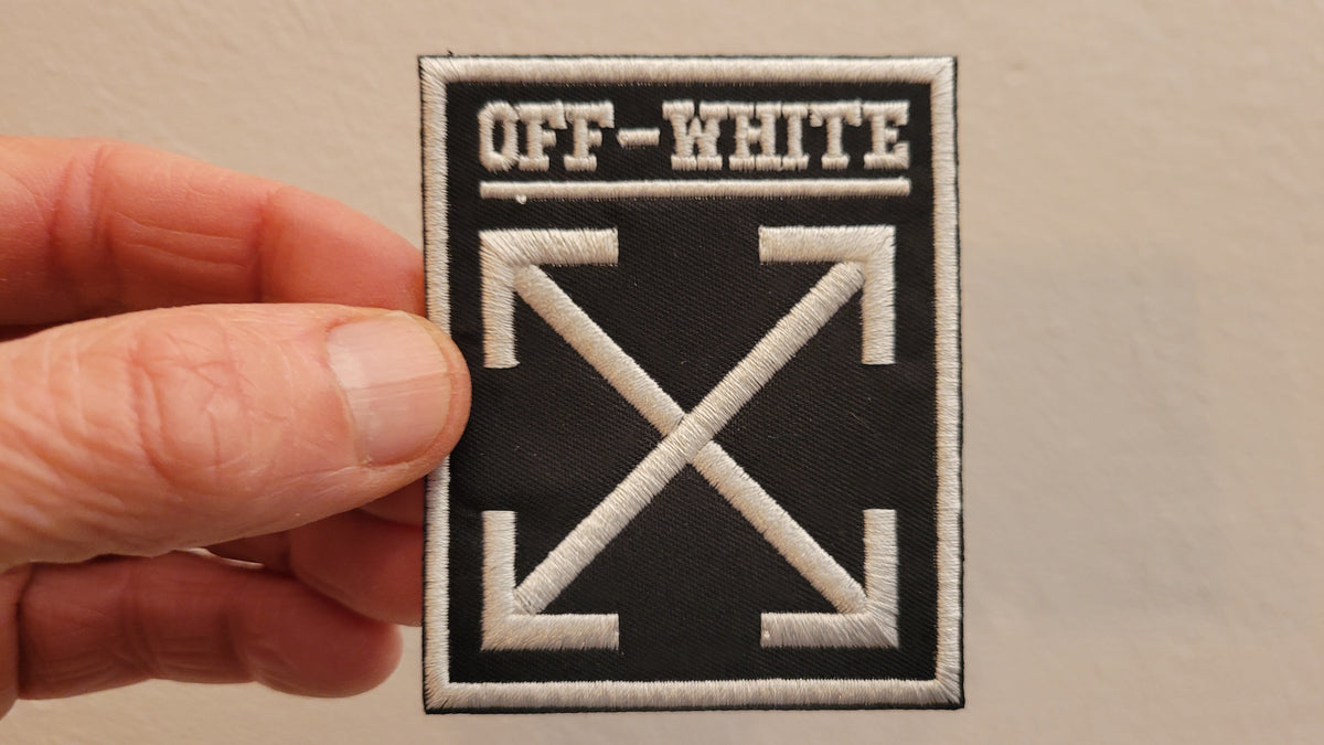 Off White Embroidered patch Logo – Customisation Club