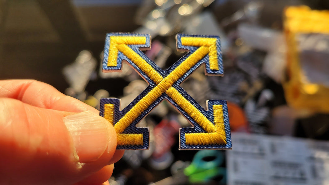 Off White Embroidered patch Logo – Customisation Club