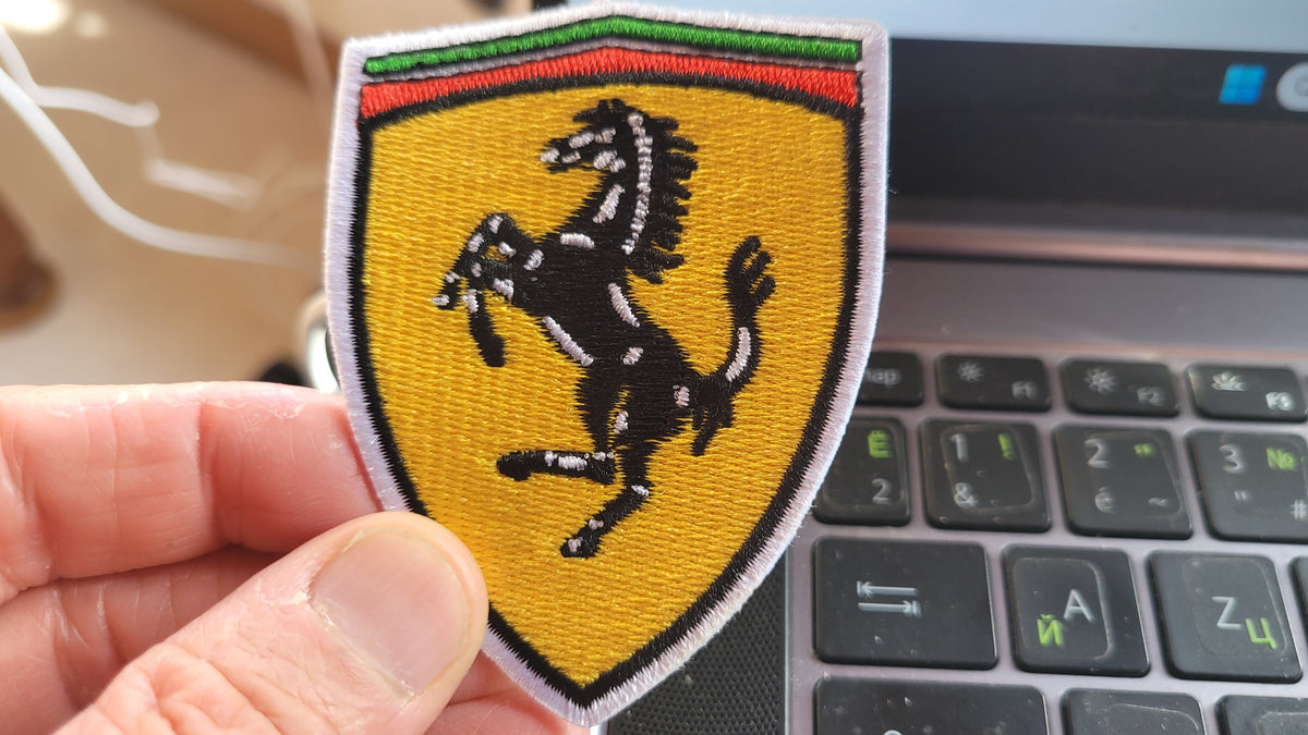 Ferrari Embroidered patch Logo – Customisation Club